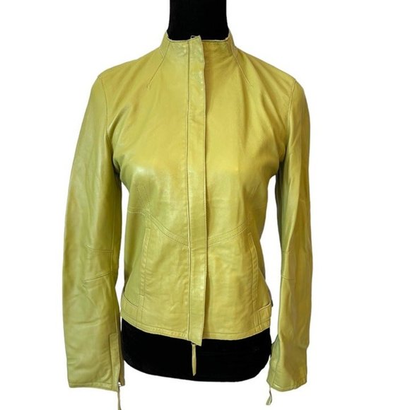 Philippe Adec | Jackets & Coats | Philippe Adec Green Leather Jacket ...